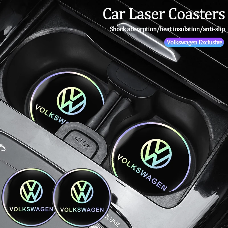 2PCS-Silicone-Car-Coaster-Laser-Vehicle-Water-Cup-Slot-Mat-For ...