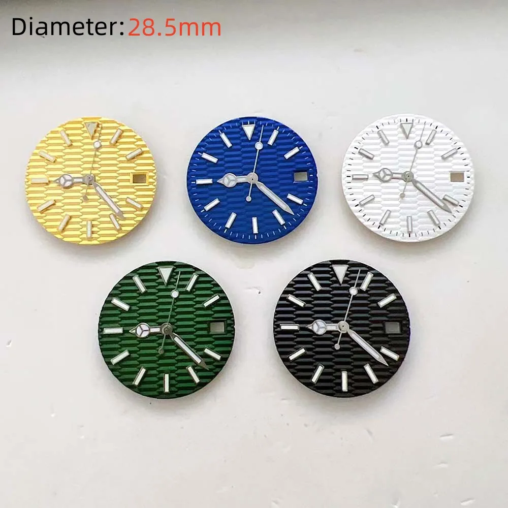 28-5MM-Watch-Dial-Watch-Hands-Set-Silver-Hands-Blue-Green-Luminous-for ...
