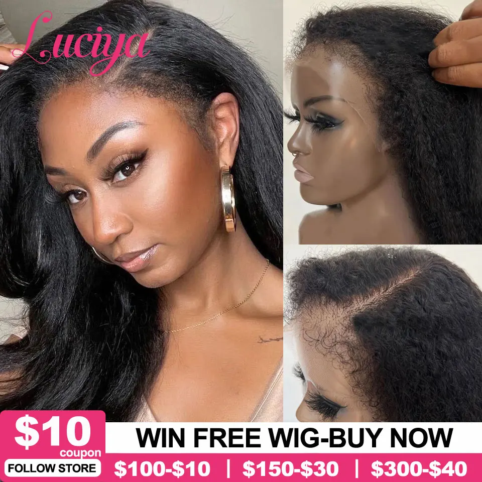4c Hairline Edges Wigs Kinky Straight 13x4/13x6 Hd Lace Front Human ...
