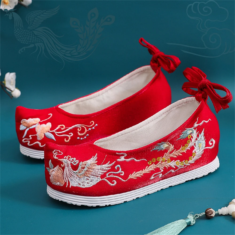 1-pair-Embroidery-Wedding-Bridal-Lace-up-Hanfu-Shoes-Hidden-Heels ...