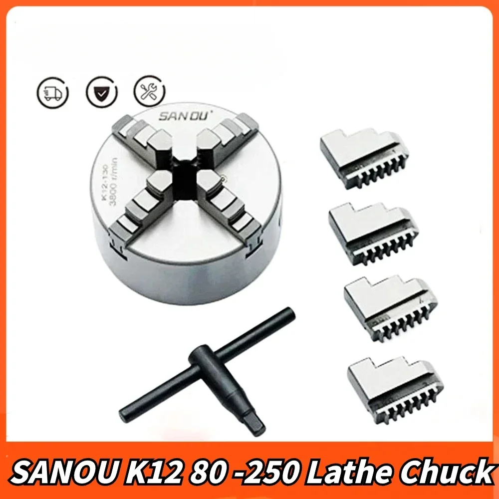 K12-80-100-125-160-200-250-130-Lathe-Chuck-100mm-Sanou-Four-Jaw-Self ...