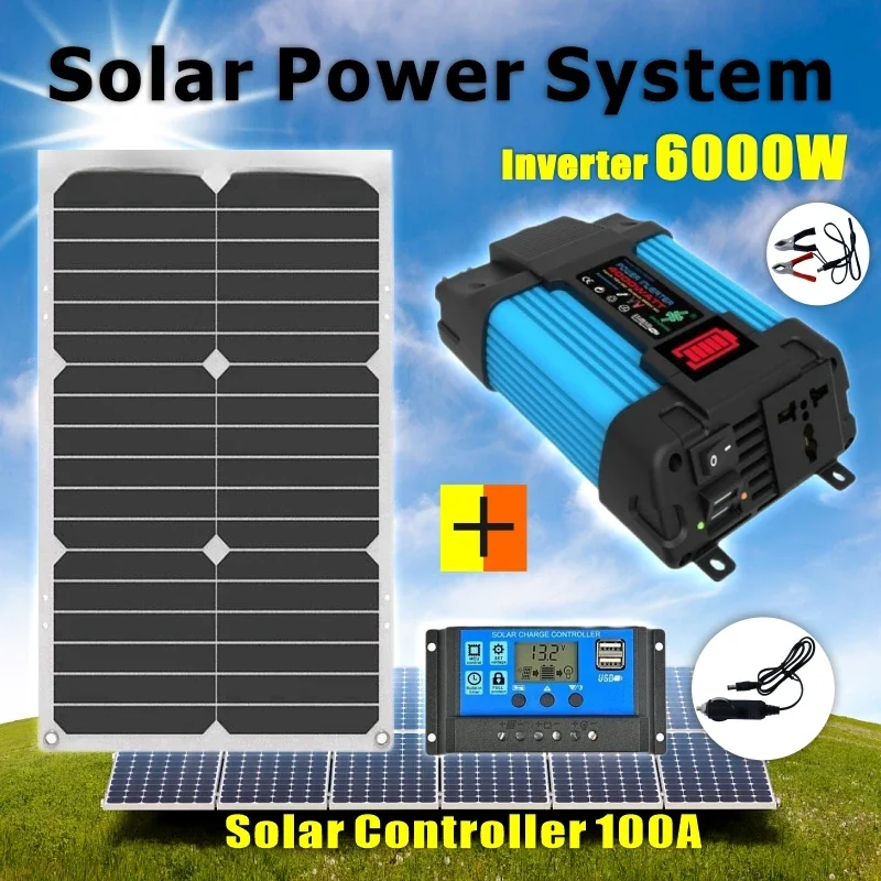 Power-6000W-Inverter-Solar-Panel-System-DC-12V-To-AC-110V-220V-Solar ...