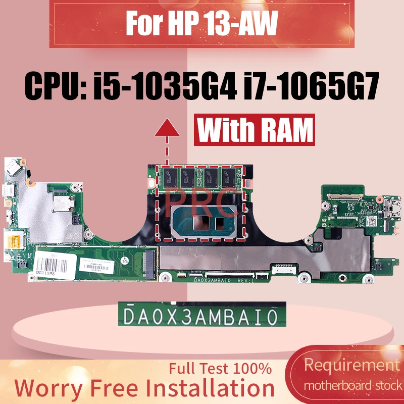DA0X3AMBAI0-For-HP-13-AW-Laptop-Motherboard-DA0X3AMBAG0-i5-1035G4-i7 ...