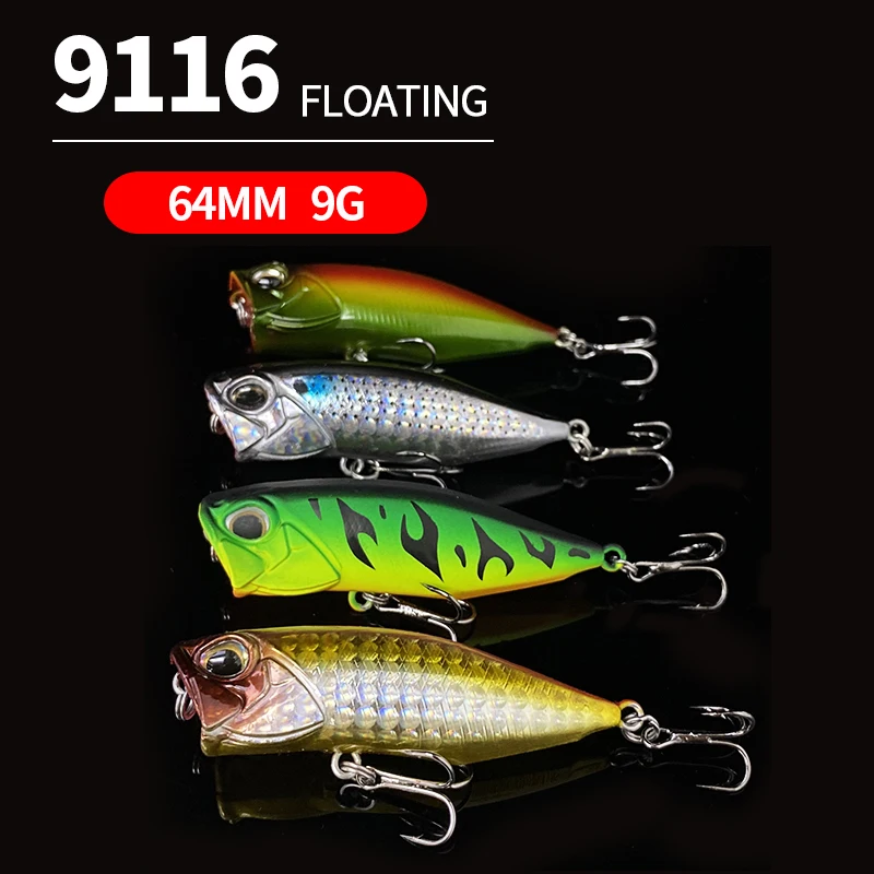 9g 64mm Popper Lure For Fishing Poppers Rattling Baits Topwater ...