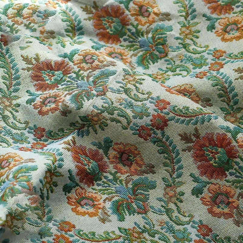 Polyester-Cotton-Coarse-Woven-Jacquard-Fabric-French-Style-Dress ...