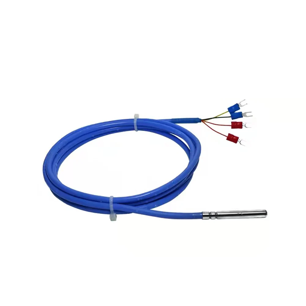 PT100 Temperature Sensor 4 Wire with Silicone Gel Coated 2 Meters Probe ...