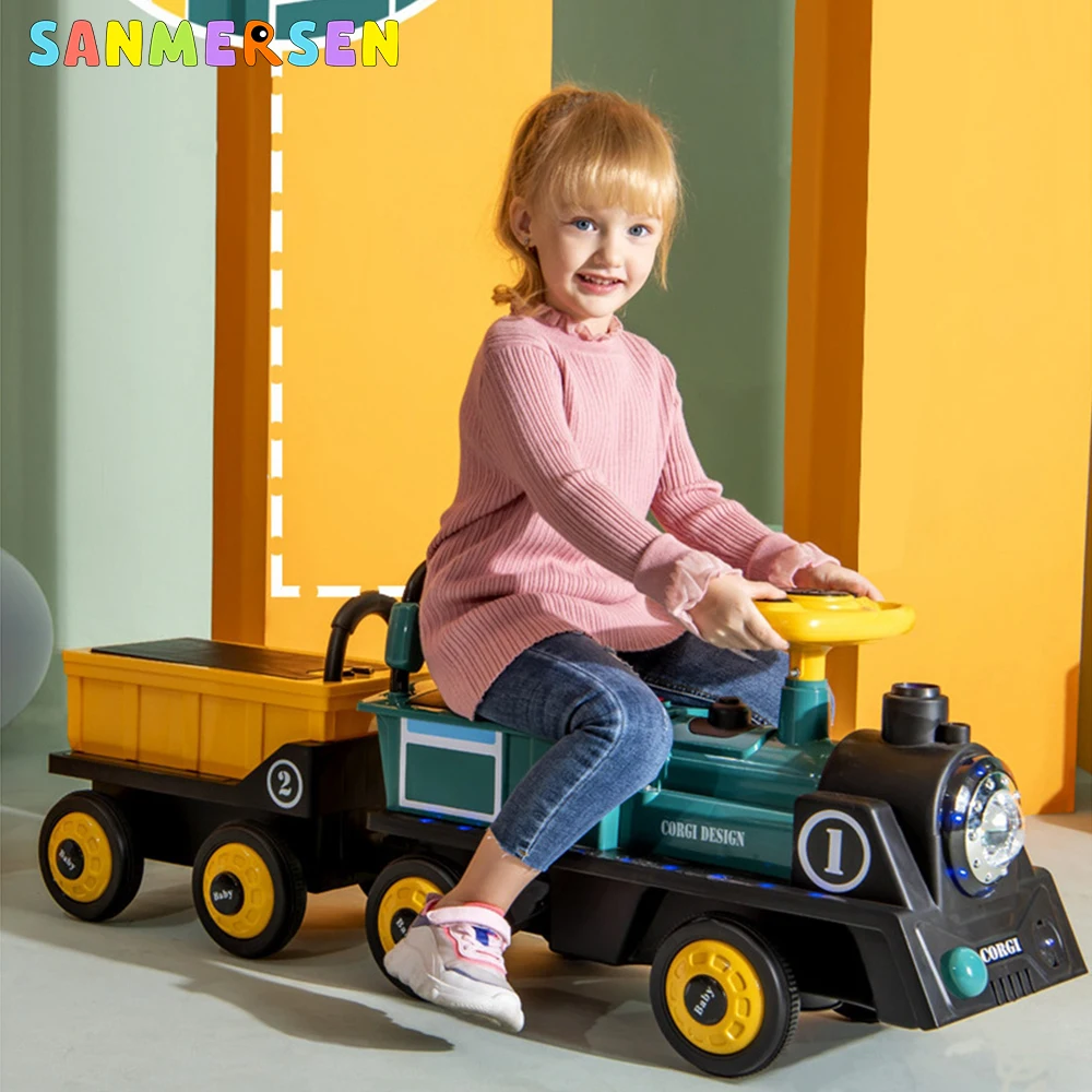 Kids Ride-on Toy Electric Train Four-wheeler Train Baby Toys Car Remote ...