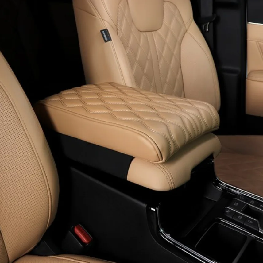 PU Leather Car Armrest Mat Center Console Arm Rest Protection Cushion ...