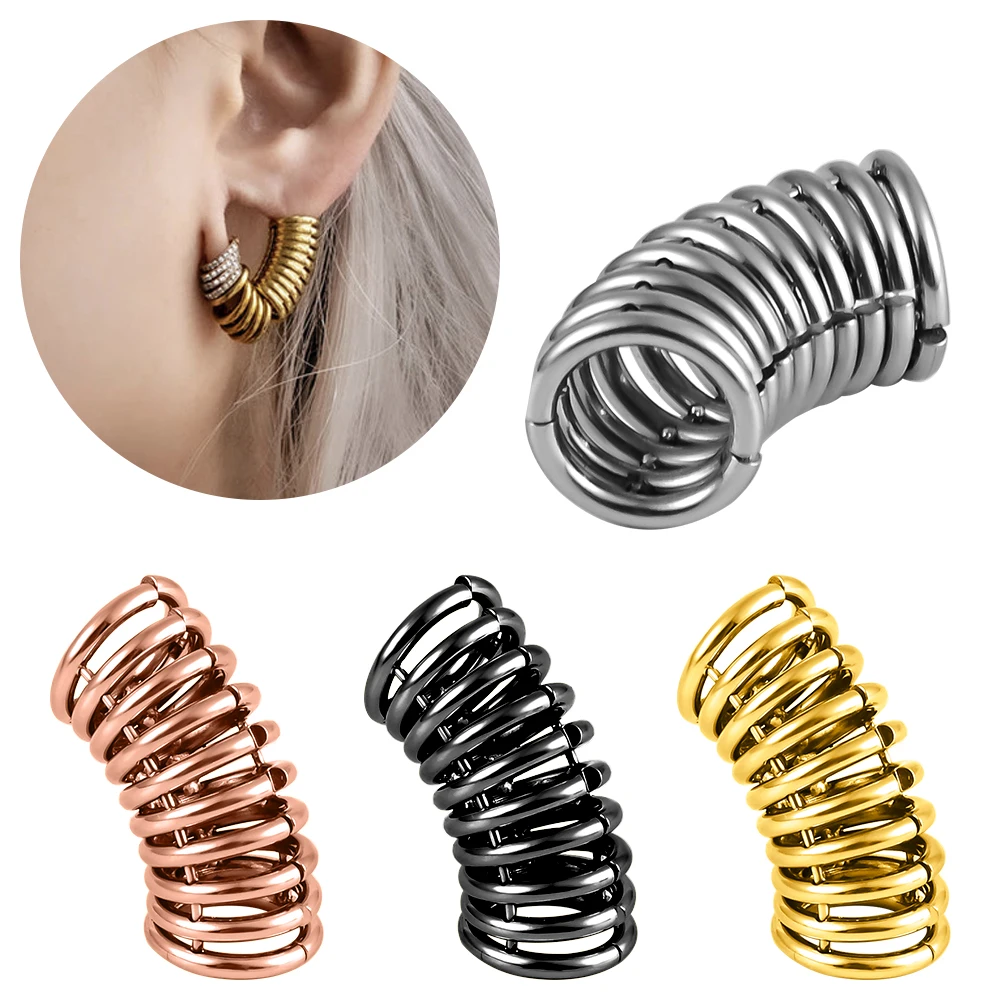 Vankula 1pc Stacker Ring Lobe Cuff Piercing Ear Gauges Ear Tunnels ...
