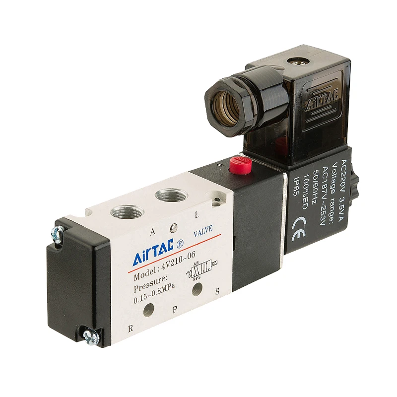 AirTAC 4V210 06A 4V210 08A 4V200 Series Solenoid Valve (5/2 way, 5/3 ...