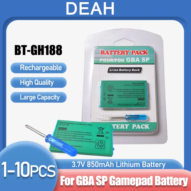 New-3-7V-850mAh-BT-GH188-Replacement-Lithium-Battery-For-GBA-SP-Gameboy ...