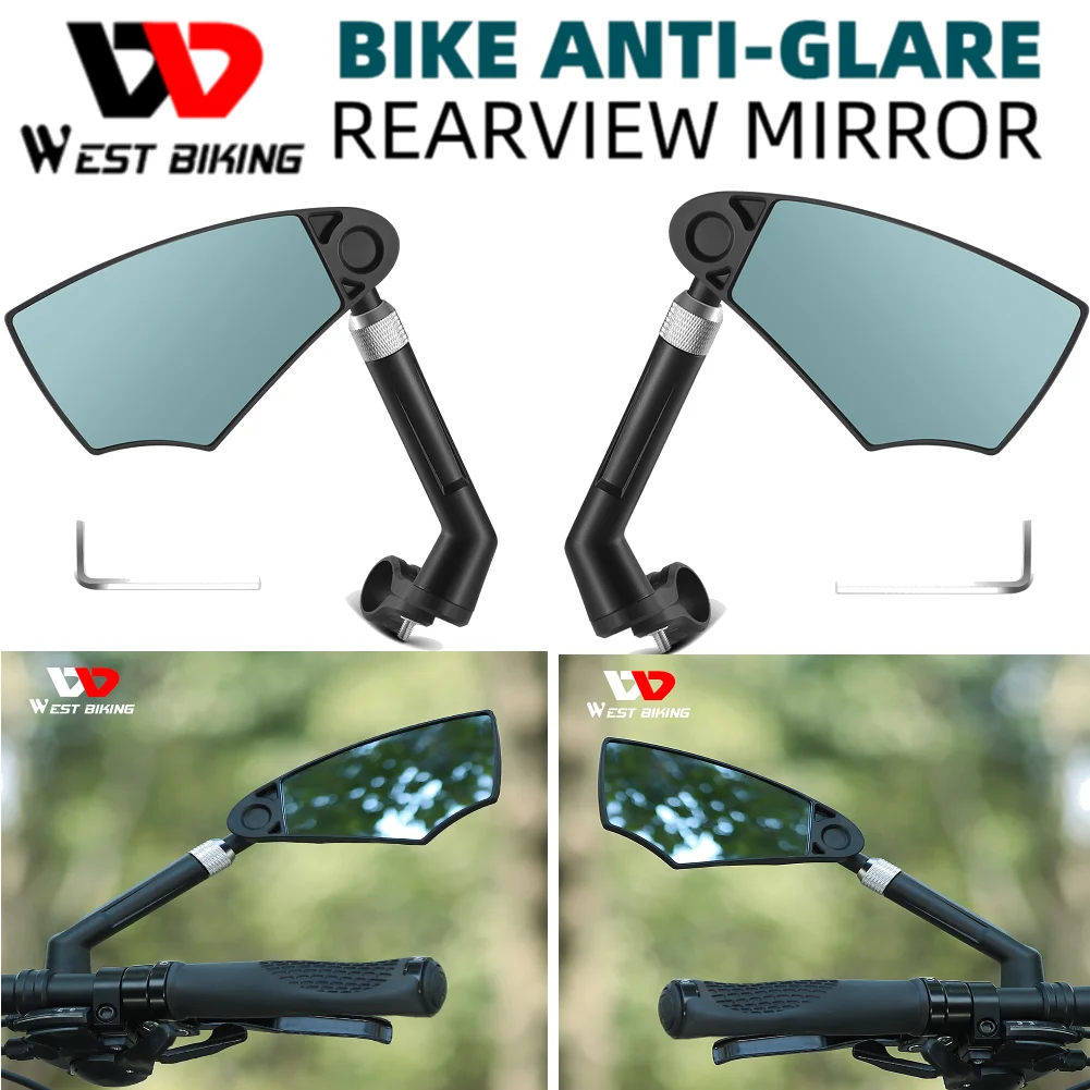 WEST-BIKING-Anti-Glare-Bicycle-Mirror-Explosion-Proof-Handlebar-Rear ...