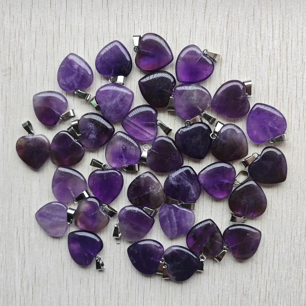 Fashion natural amethyst stone Good Quality purple heart pendant ...