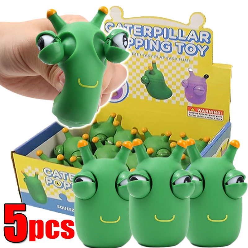 5-1Pcs-Green-Worm-Squeeze-Pinch-Toy-Novelty-Eye-Popping-Squeeze-Toys-3D ...