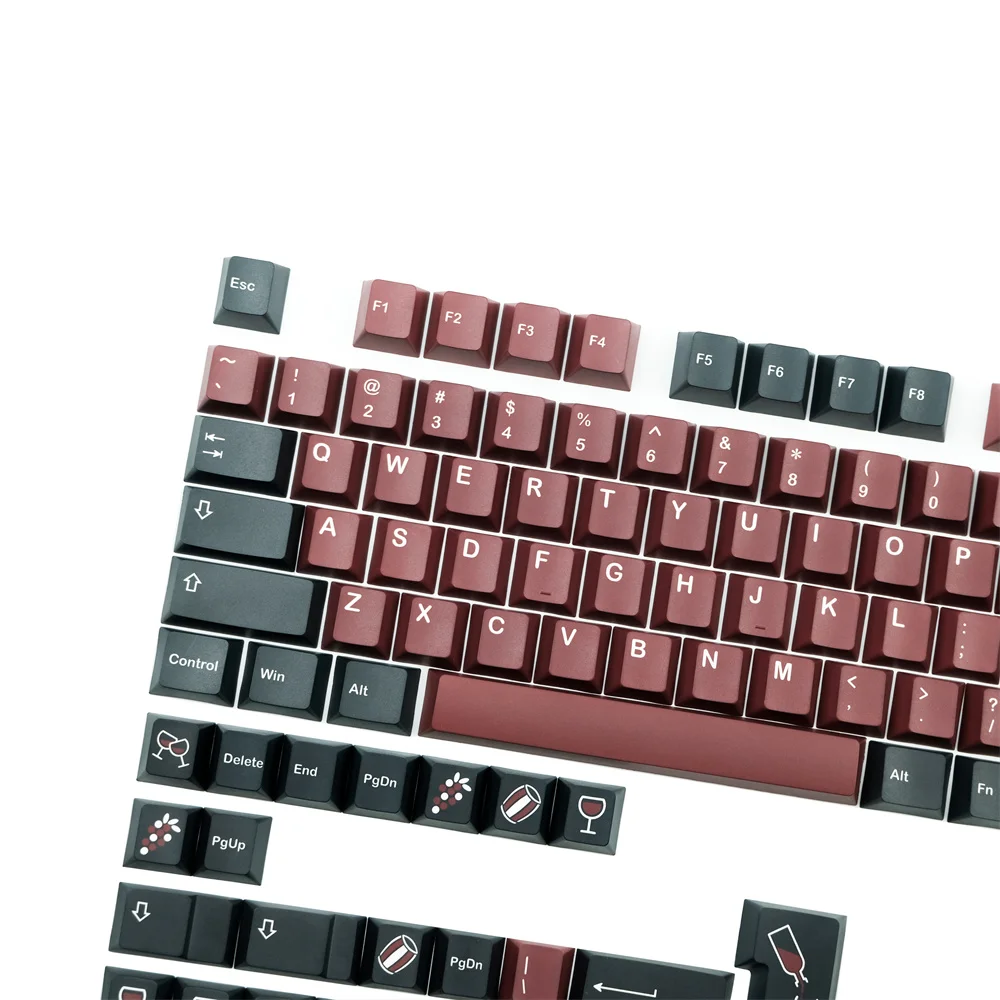 GMK-Burgundy-R3-Keycap-Cherry-Profile-DYE-Sublimation-143-Keys-PBT-Sets ...