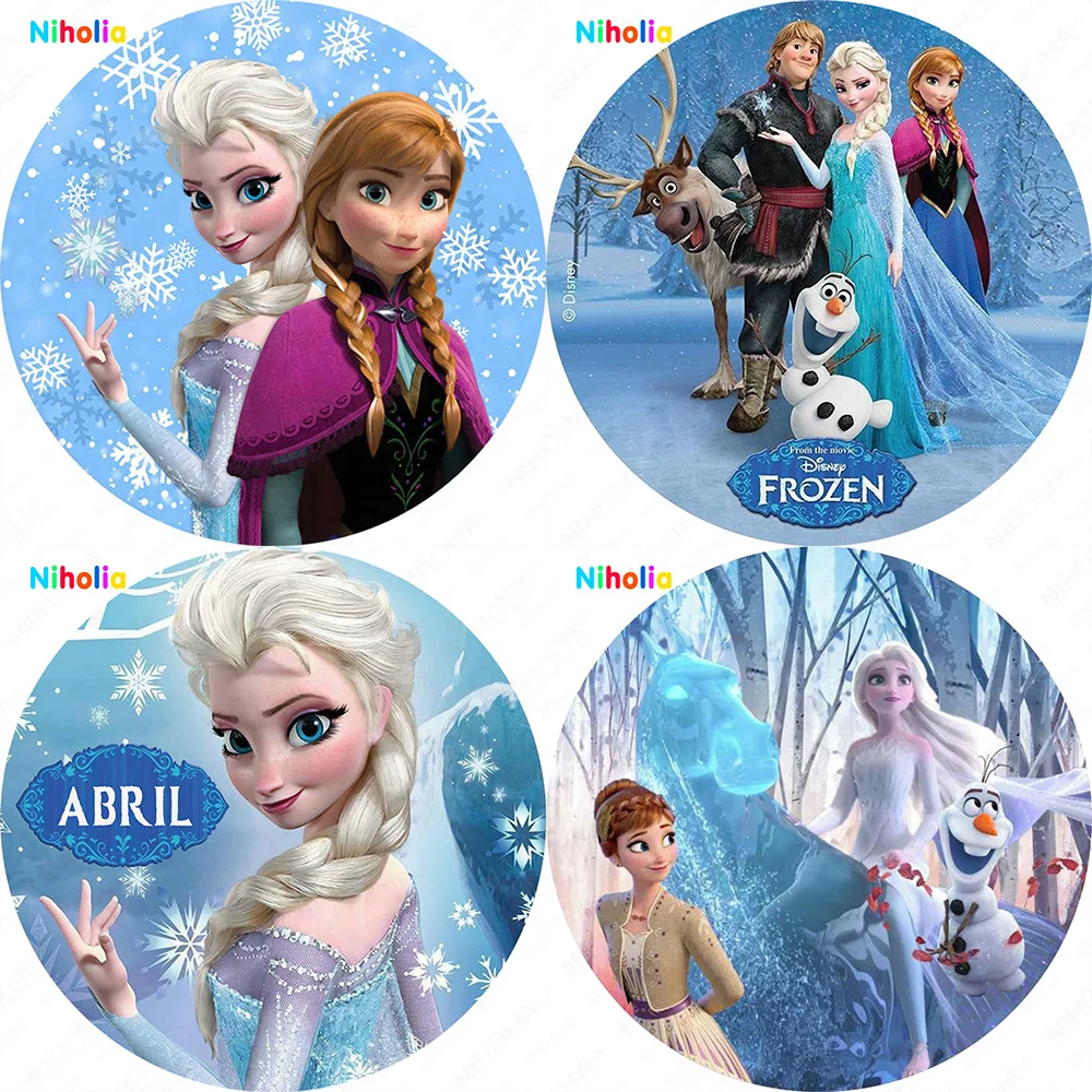 Frozen-Princess-Backdrops-Kids-Girl-Birthday-Party-Round-Shape ...