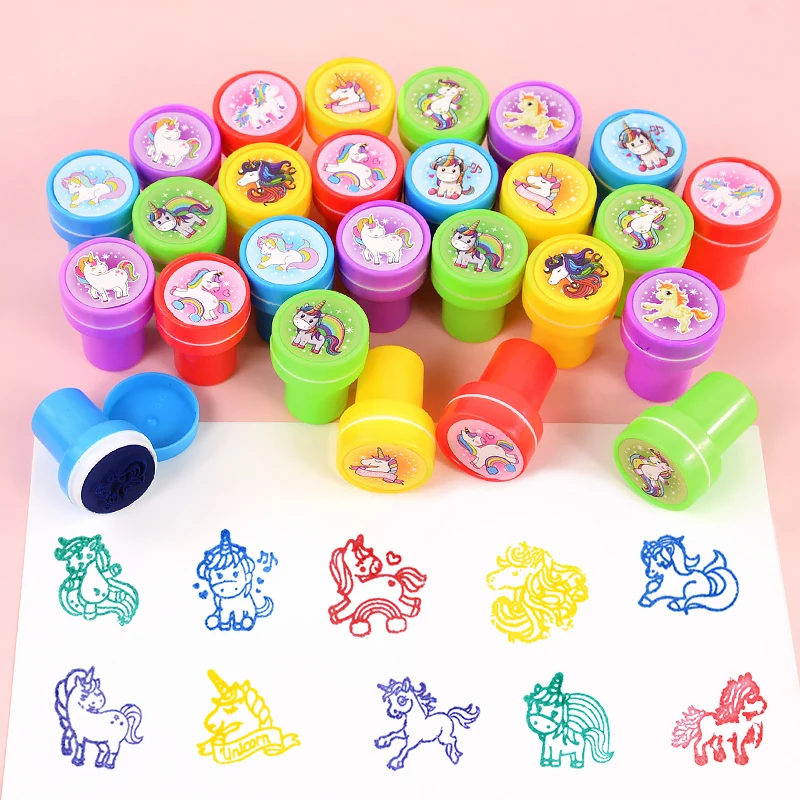 10pcs/box Assorted Stamps Kids Self-ink Stamps Children Toy Stamps ...