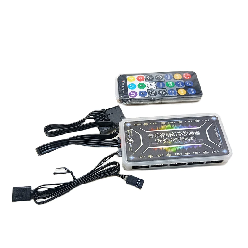 Magic Color Music Controller Fan Hub Support 6pin Rgb Fan And Led Strip ...