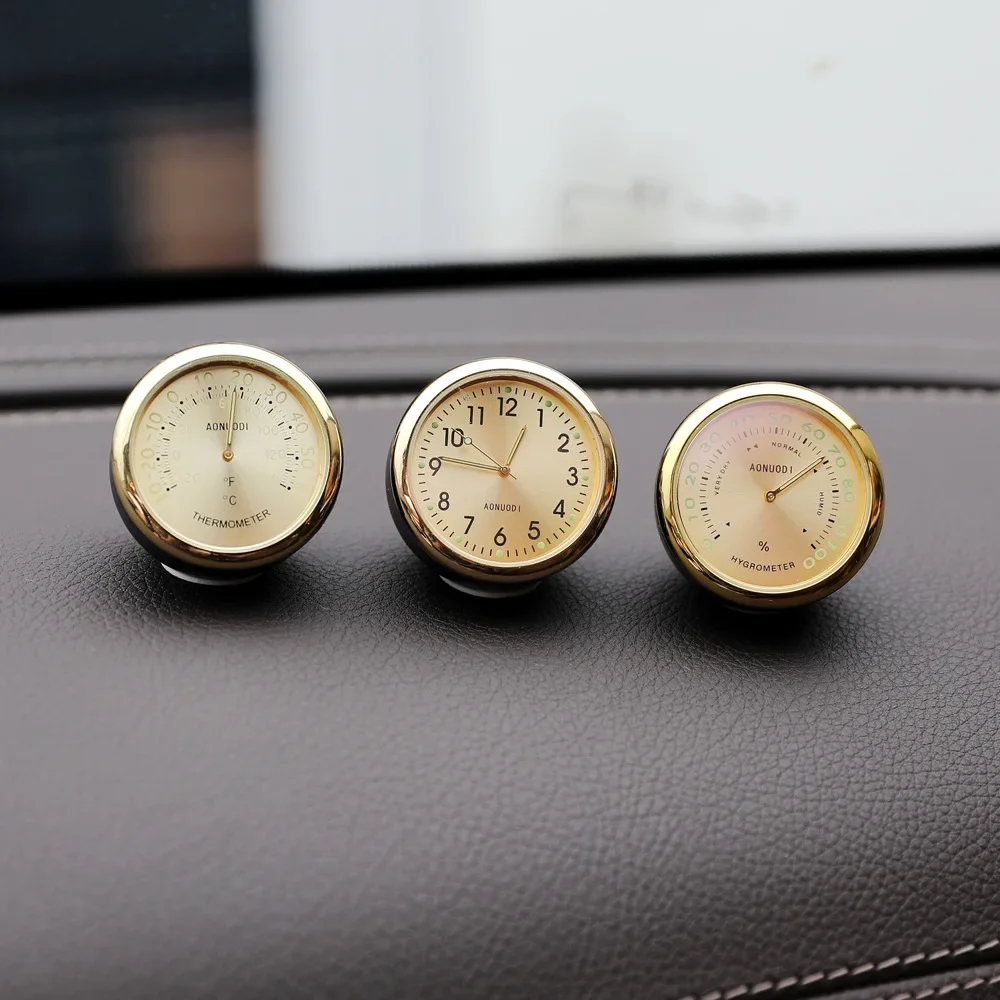 Luminous Car Clock Hygrometer Car Thermometer Quartz Watch Car Time ...