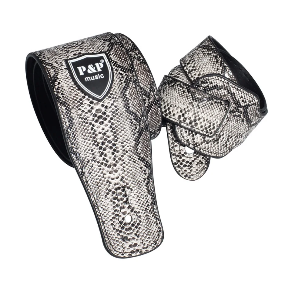 Snake Skin Design PU Imitation Leather Guitar Strap For Electric Guitar ...