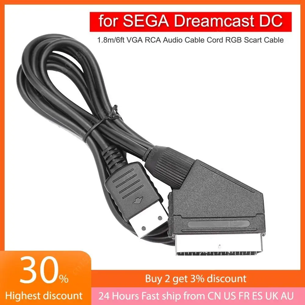 1-8m-6ft-VGA-RCA-Audio-Cable-Cord-RGB-Scart-Cable-for-SEGA-Dreamcast-DC ...