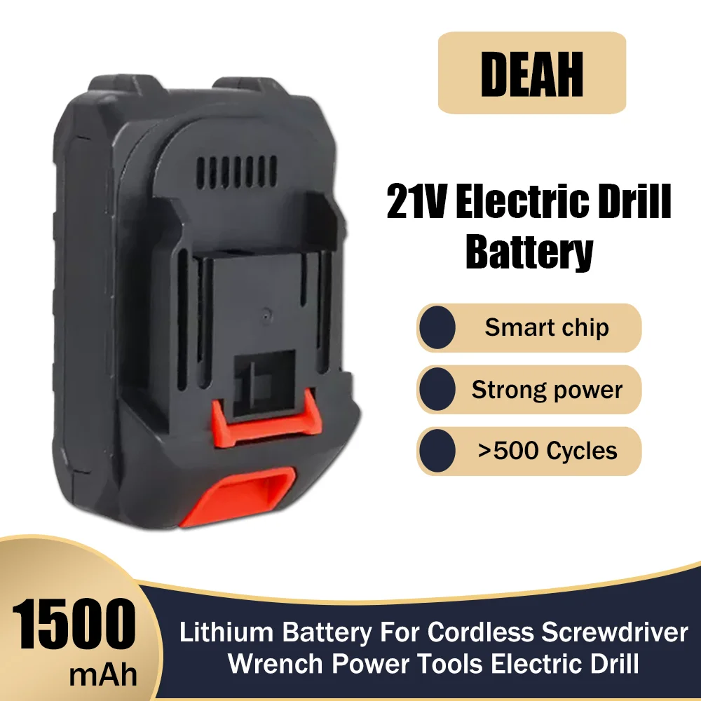 Batería de taladro eléctrico de 21V, 18650, 1500mAh, destornillador ...