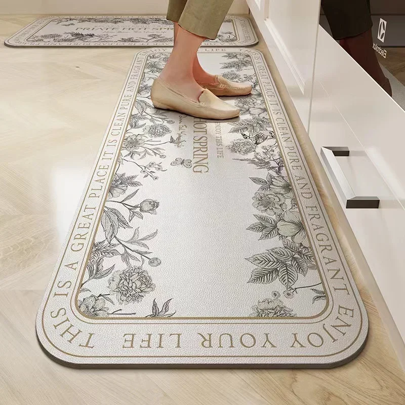 Viama 1/2 Block Simple Light Luxury No Crease Kitchen Carpet Non-slip ...