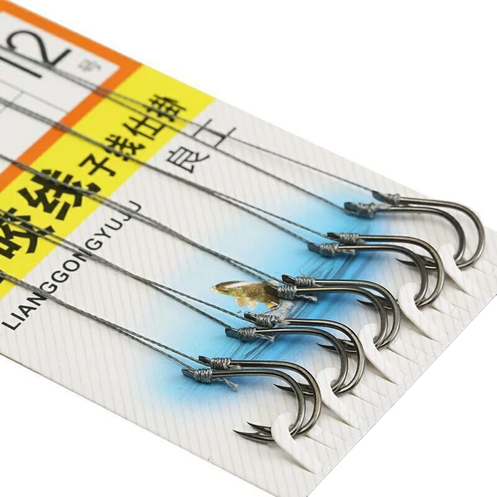 1-2-5pack-Fishing-Hooks-With-PE-Line-Braided-Wire-Angle-for-Lake-River ...