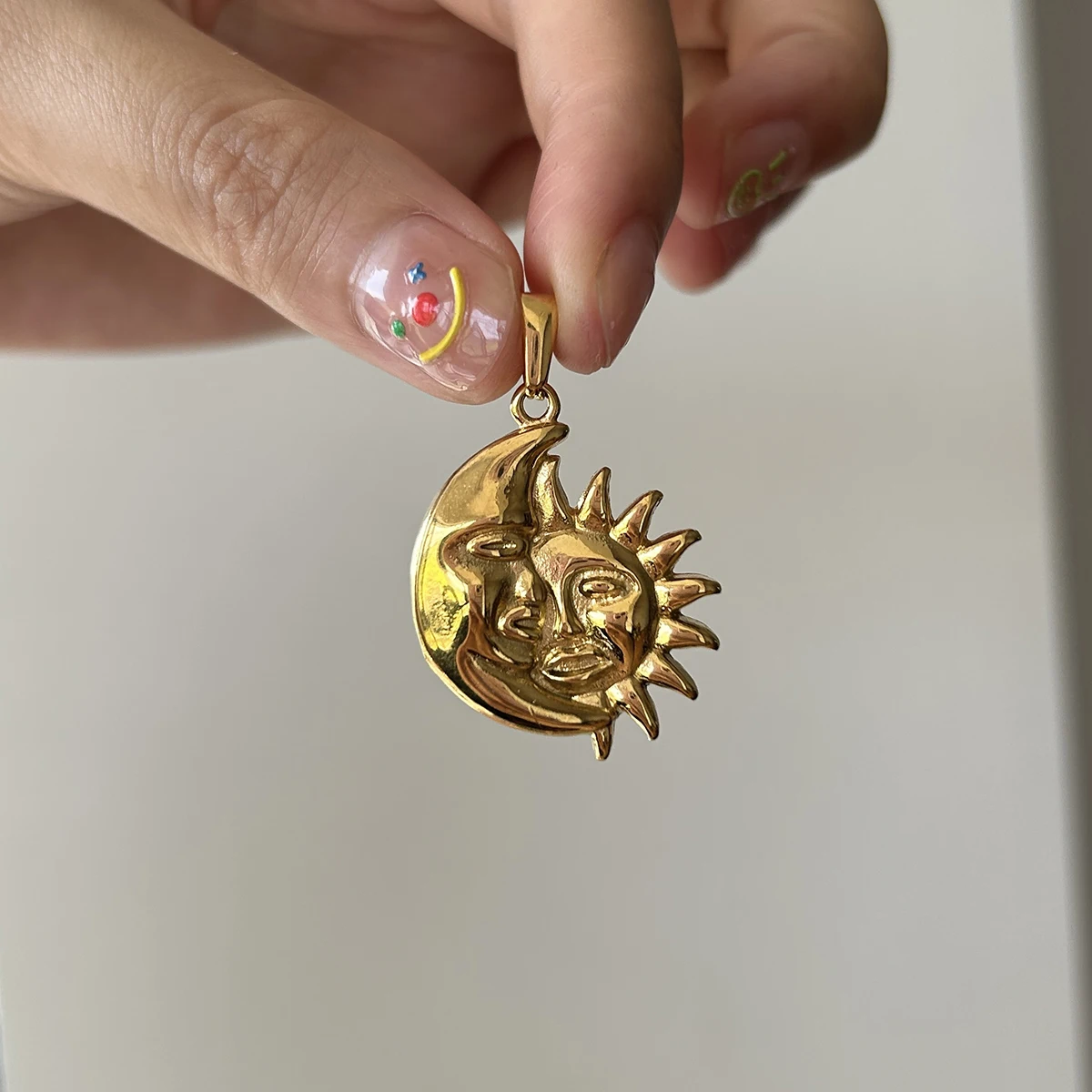 New-ins-Stainless-Steel-Moon-Sun-Pattern-Charm-For-Women-Girl-Fashion ...