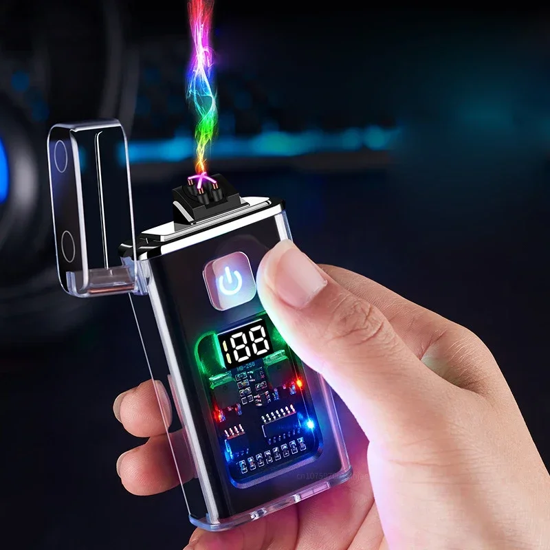 Stylish-USB-Rechargeable-Electric-Lighter-Cool-Windproof-Dual-ARC ...