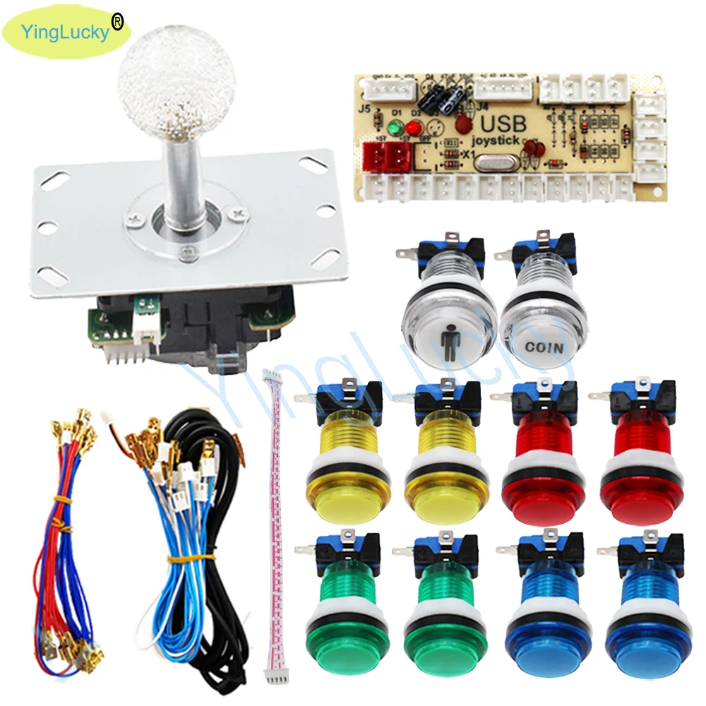 1-Speler-Arcade-Joystick-Kit-Met-Nul-Vertraging-Usb-Encoder-Led ...