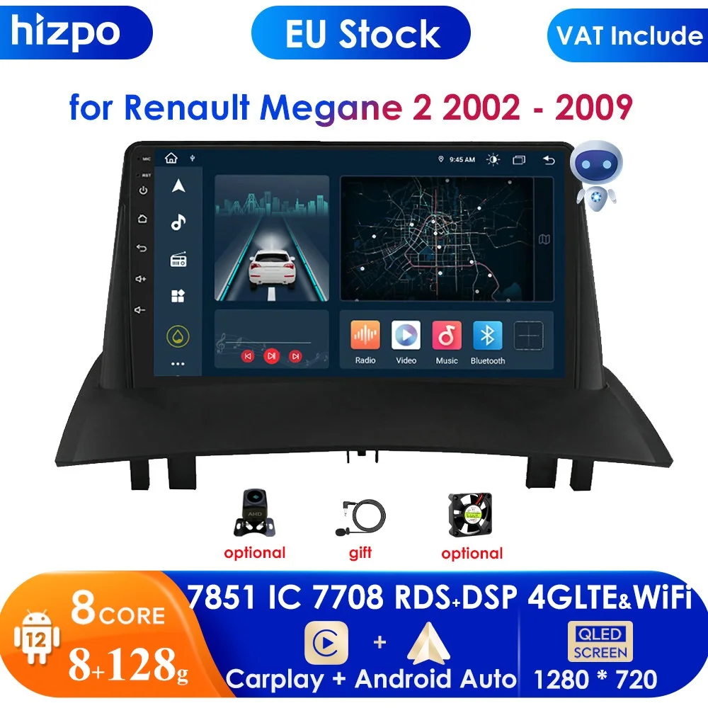 4g Lte Android 11 Car Radio For Renault Megane 2 2002 - 2009 Multimedia ...