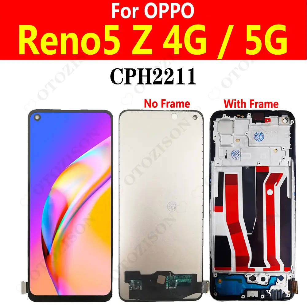 Incell-Screen-With-Frame-For-OPPO-Reno5-Z-Display-CPH2211-Reno5Z-4G-5G ...