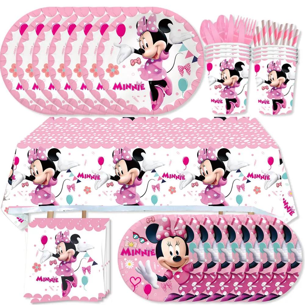 Minnie-Mouse-Birthday-Party-Decoration-Girls-Disposable-Tableware ...