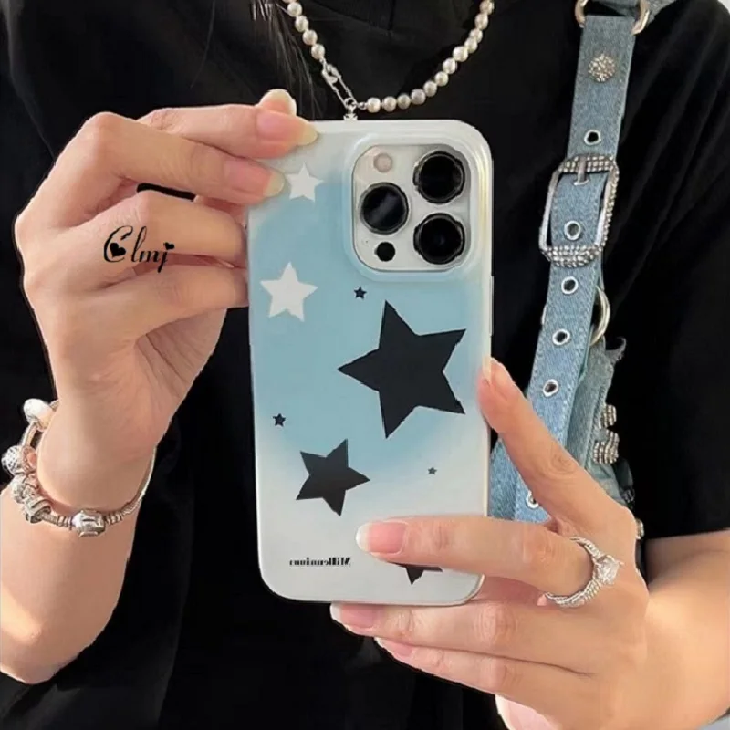 Clmj-Vintage-Gradient-Stars-Y2K-Phone-Case-For-iPhone-14-Plus-11-12 ...