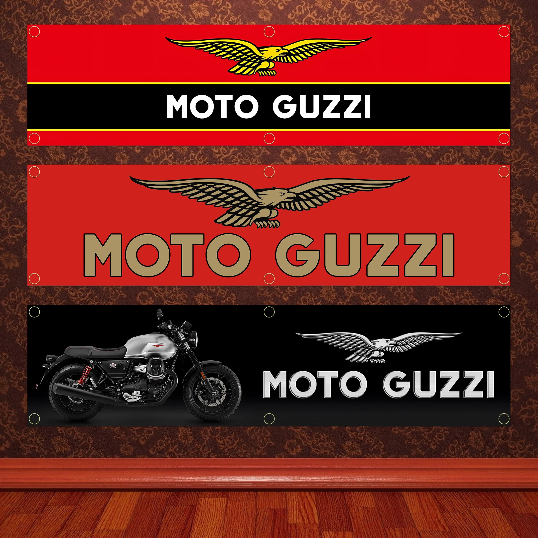 60X240 cm Banner Moto G-Guzzi Moto Bandiera Poliestere Stampato Garage ...