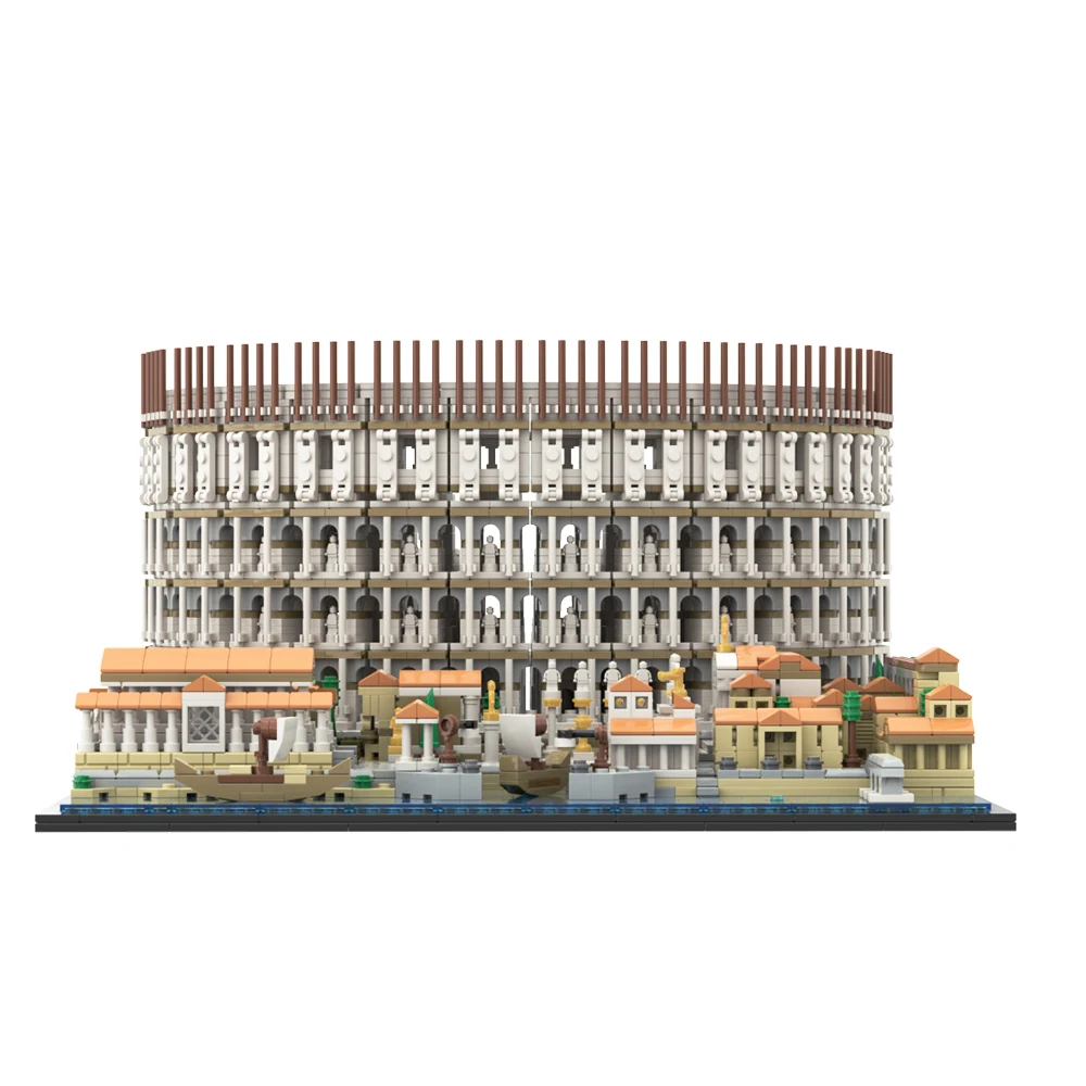 Gobricks-MOC-Roman-Colosseum-Louvre-Museum-Micro-Model-World ...