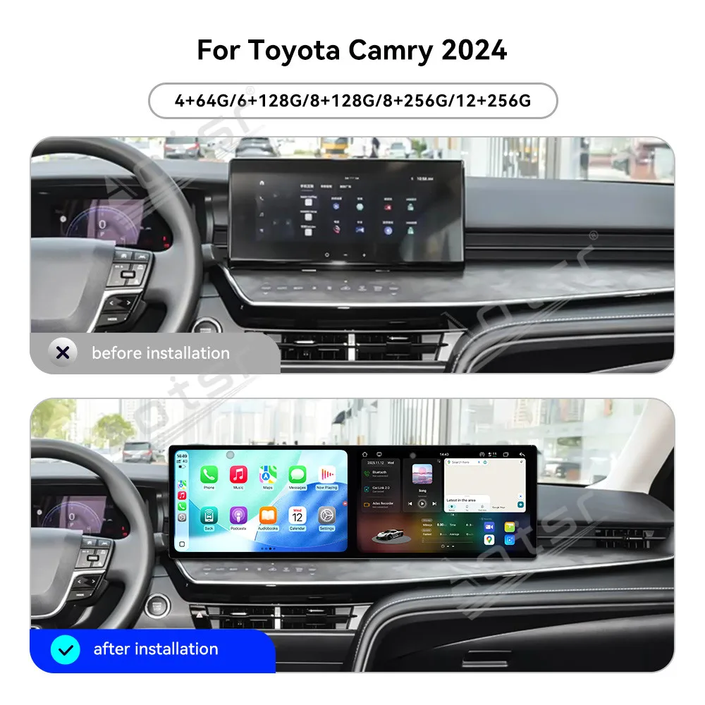 10.1inch Dual Screen Car Radio For Toyota Camry 2024 Car Multimedia ...