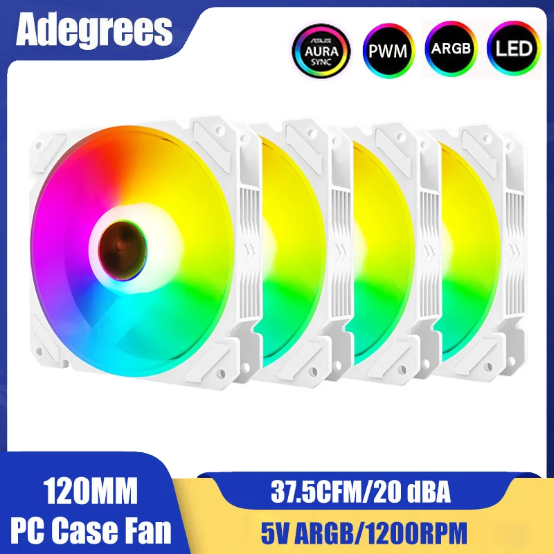 120mm-PC-Case-fan-PC-5v-3PIN-Argb-fan-4PIN-PWM-Aura-Sync-White-CPU ...