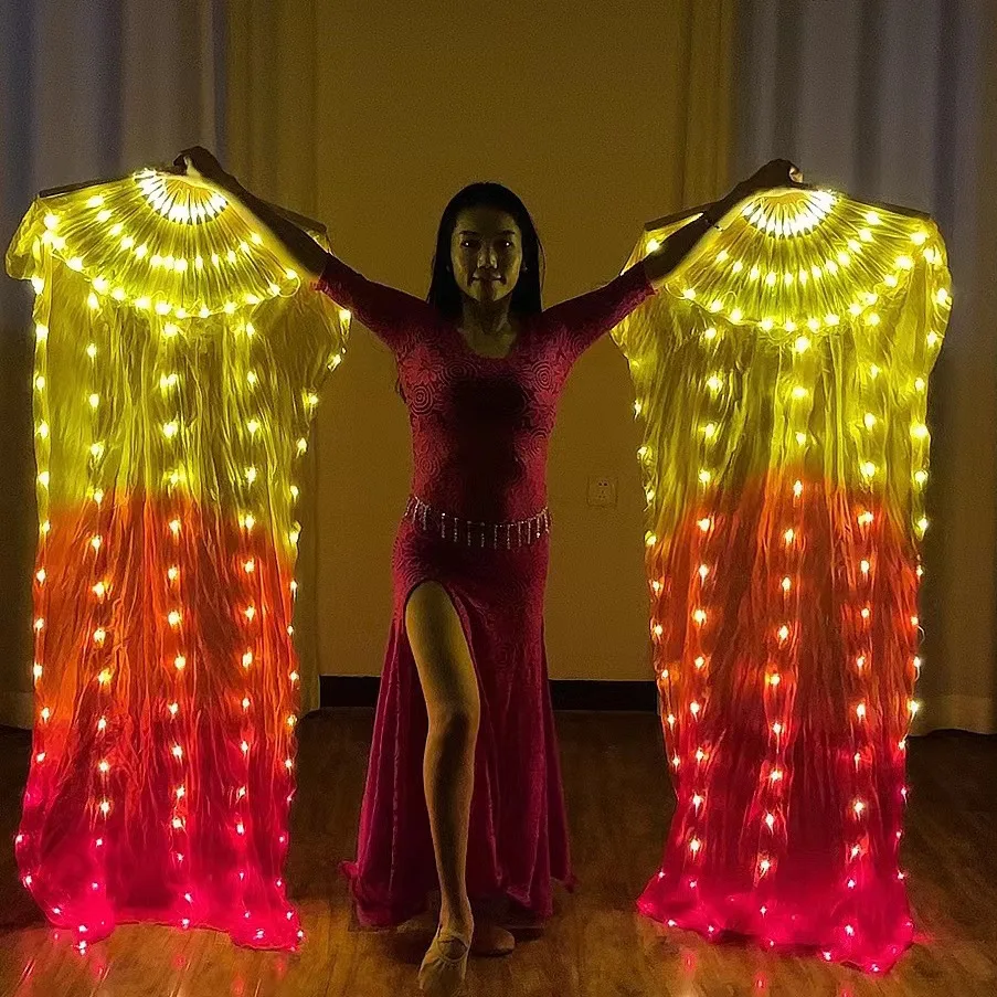 Belly-Dance-Accessories-Led-Silk-Fan-Veil-With-180cm-Long-Red-and ...