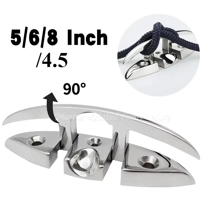 4.5/5/6/8 inch Boat Folding Cleat Flip-up Dock Cleat 316 Stainless ...