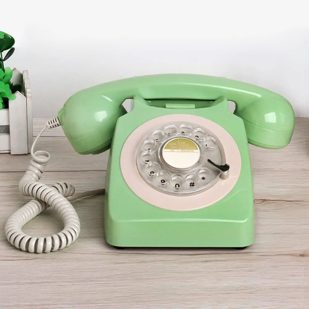 Ouderwetse-Classic-Retro-Telefoon-Roterende-Vaste-Telefoon-Antieke-Home ...