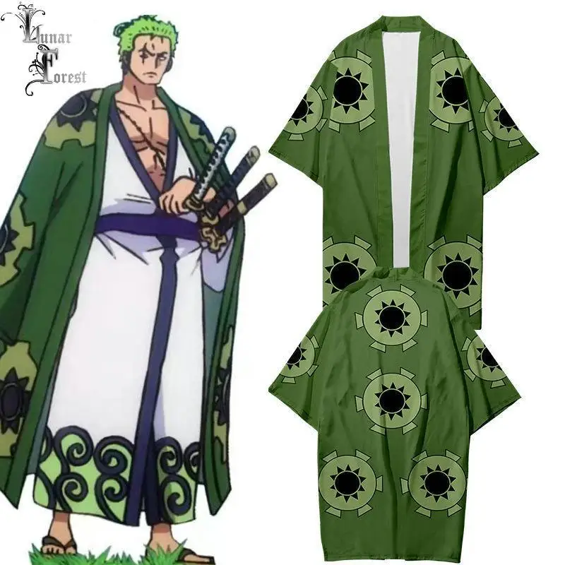 Kimono japonés con estampado 3D de Roronoa Zoro, Haori Yukata, ropa de ...