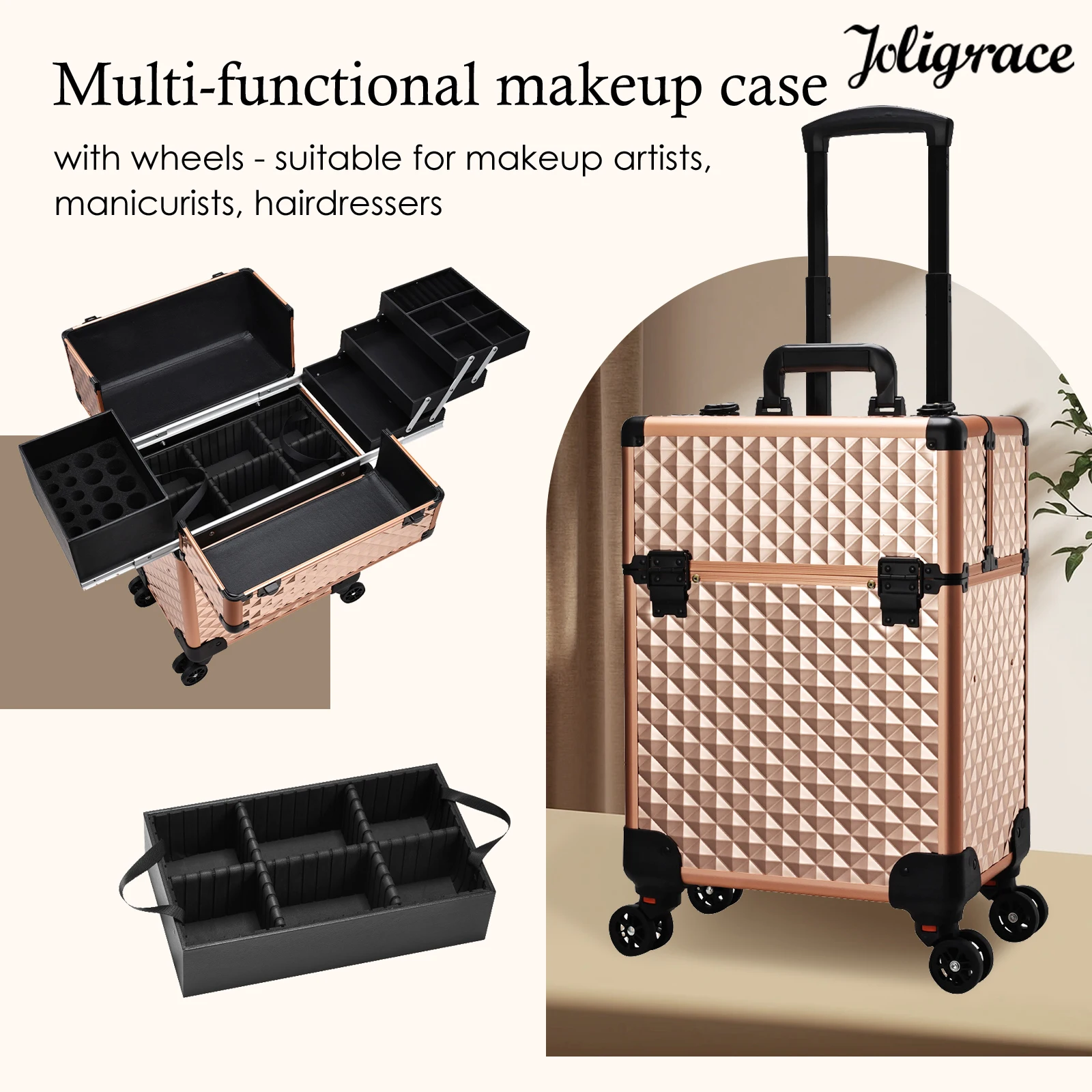 Professional Makeup Trolley Cosmetic Case | Professional Makeup Box ...