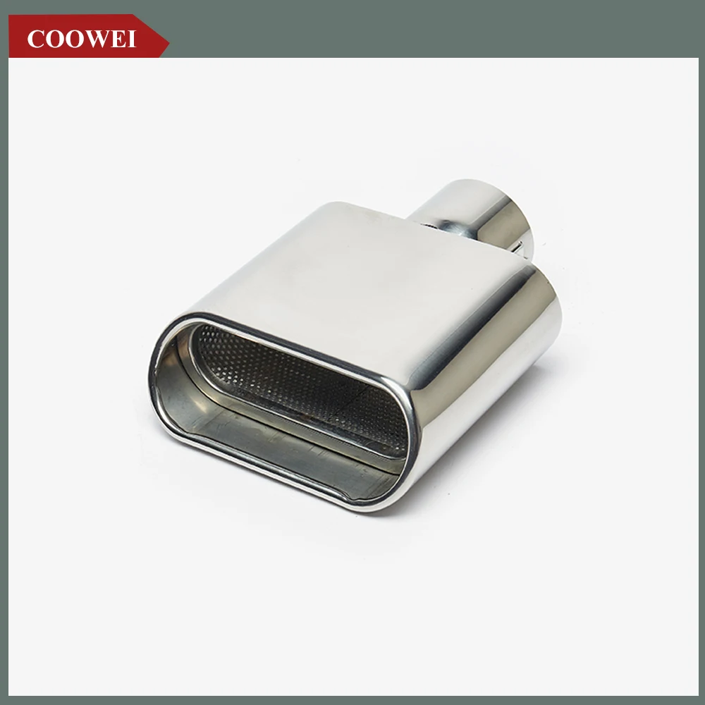 Universal Car Exhaust Muffler Tip Stainless Steel Square Pipe Chrome ...