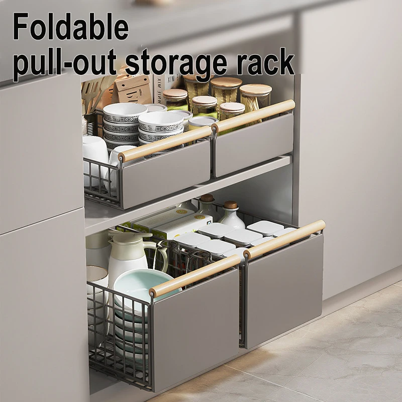 Kitchen-Foldable-Sink-Pull-out-Rack-Cabinet-Push-pull-Retractable ...