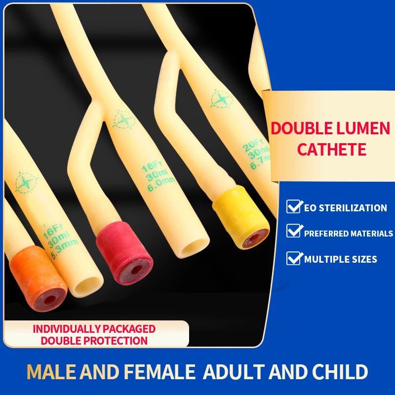 12 Pcs Urine Catheter With Soft Valve Double Way Latex Disposable ...
