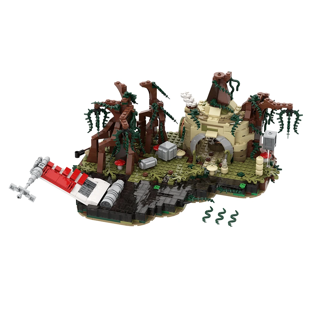 MOC-Dagobah-Playset-Bricks-Space-Swamp-Scene-Base-Construction-Building ...