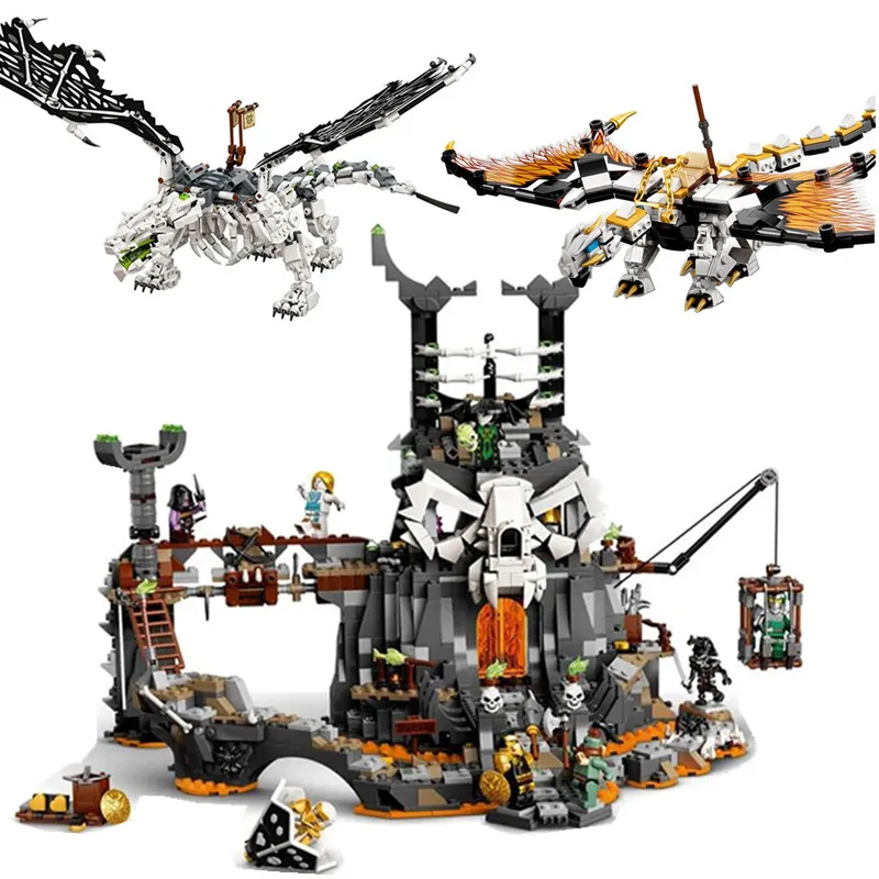 Ultra-Dragon-Building-Blocks-Skull-Sorcerer-Dungeons-Mech-Golden-Set ...
