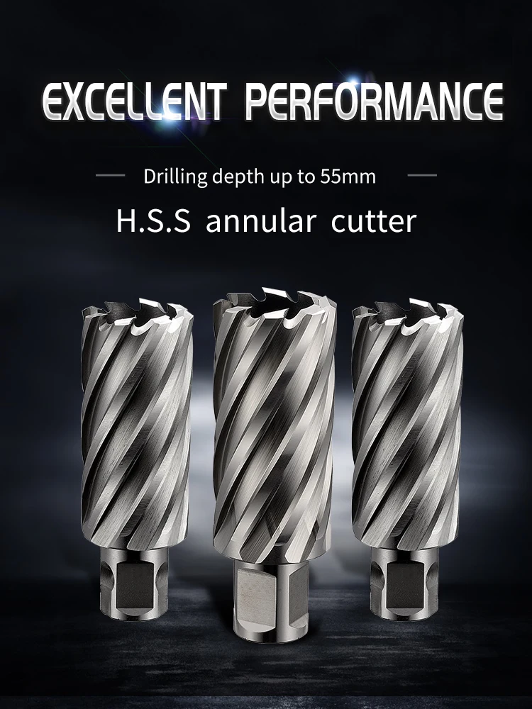 HSS Annular Cutter with Weldon Shank Diameter 12-24mm × Depth 50mm and ...
